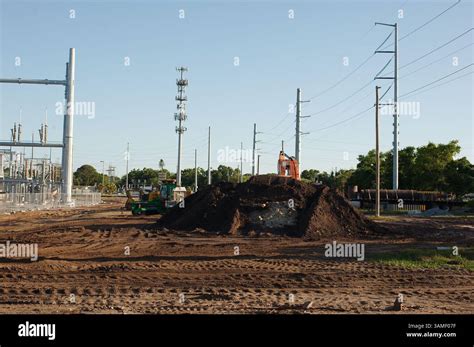 substation construction site featuring industrial infrastructure and