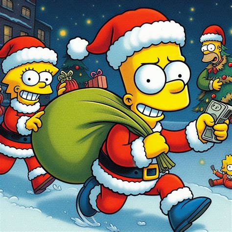 Bart Simpson Dressed As Santa Stealing Christmas By Jesse220 On Deviantart