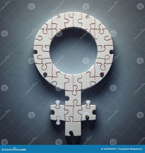 Puzzle Of Unity Interlocking Puzzle Pieces Forming A Female Symb Stock