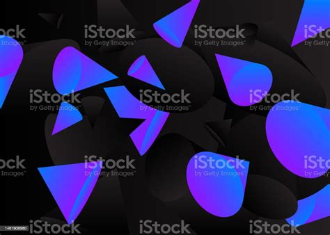 추상 우아한 기하학적 원뿔 모양 배경 벡터 3d 비행 프리미티브 그림입니다 흐르는 기하학 럭셔리 배너 또는 사인 디자인 3차원 형태에 대한 스톡 벡터 아트 및 기타 이미지