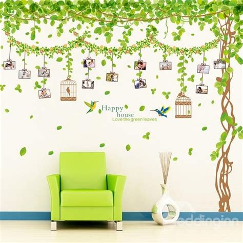 Wonderful Tree And Leaves Photo Frame Removable Wall Sticker Luxury Bedding Sets Organic
