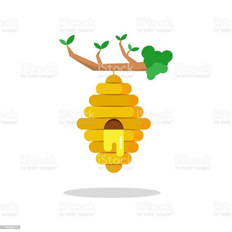 Honey Bee Nest Icon Vector Design Stock Illustration Download Image