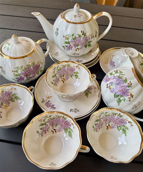 ბებიასეული გაიყიდა ️ 🪻ძველი რუსული “დულევოს” იასამნები 🪻 ახლავს ჩაიდანი სარძევე საშაქრე 6