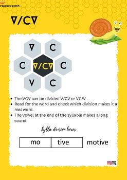 Syllable Division V CV By Readers Perch TPT