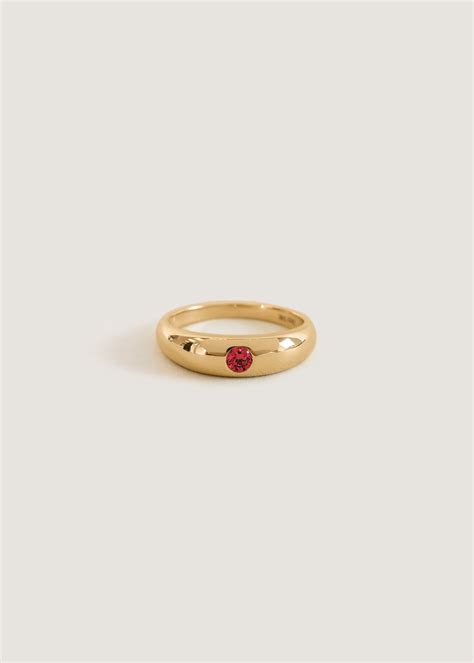 Amelia Birthstone Dome Ring Ruby Kinn