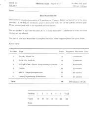 Fall 2016 Midterm Solutions IEOR 162 Midterm Exam Page 1 0f17 October 19th 2016 Fall 2016 6