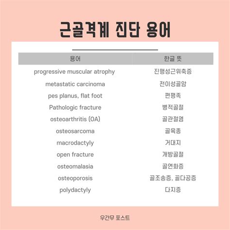 근골격계 진단 용어 정리노트 네이버 포스트