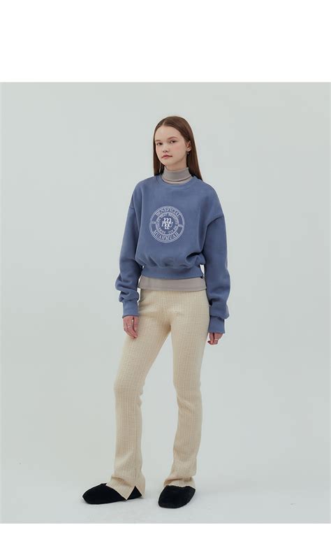 무아무아 스티치 크롭 스웻셔츠 5color