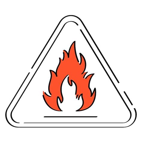 Premium Vector A Close Up Of A Fire Hazard Sign On A White Background