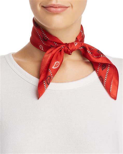 Rebecca Minkoff Vertical Paisley Bandana Silk Scarf Jewelry