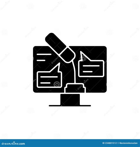 Digital Oratory Black Glyph Icon Stock Vector Illustration Of Virtual