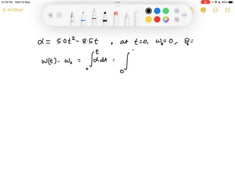 SOLVED II The angular acceleration of a wheel as a function of time is α t t
