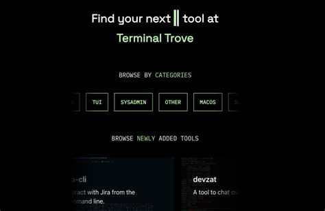 Terminal Trove ターミナルで動作するコマンドラインツールのコレクション ソフトアンテナ