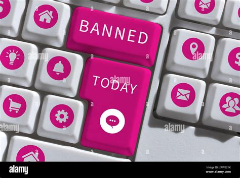 Conceptual Display Banned Word For Officially Prevent Someone From Doing Something Legally