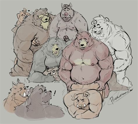 Rule 34 2022 Anthro Bear Closed Eyes Erection Exclamation Point Genitals Groping From Behind