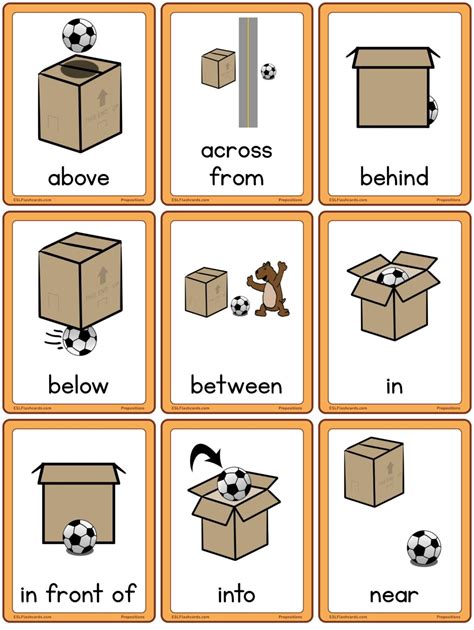 Prepositions Esl Flashcards
