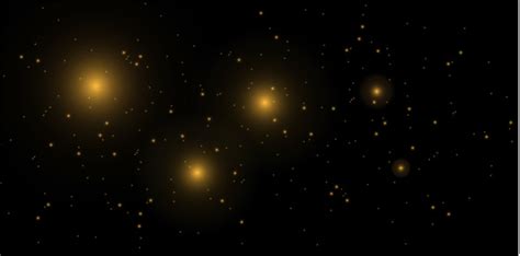 먼지가 노란색입니다 노란 스파크와 황금 별은 특별 한 빛으로 빛납니다 벡터는 검은 배경에 반짝입니다 크리스마스 조명 효과입니다 반짝이는 마법의 먼지 입자 검은색에 대한 스톡