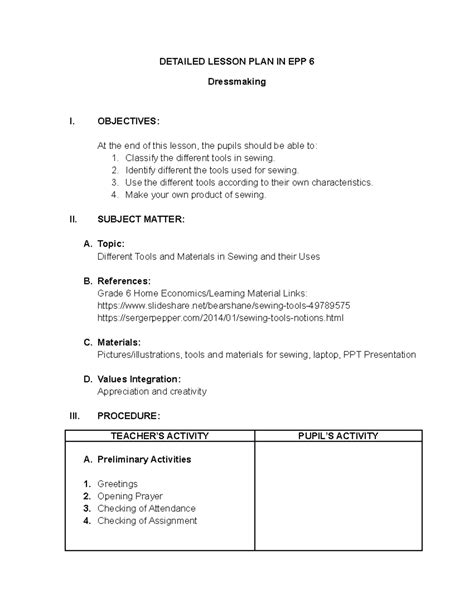 Detailed Lesson Plan In Epp Detailed Lesson Plan In Epp Agriculture 6