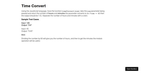Time Convert Codesandbox