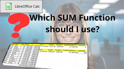 How To Use The Sum Functions In Libreoffice Calc Youtube