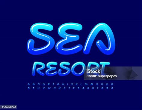 벡터 여행 엠블럼 바다 리조트 필기 알파벳 문자와 숫자 세트 관광에 대한 스톡 벡터 아트 및 기타 이미지 관광 관광 리조트 관광객 Istock