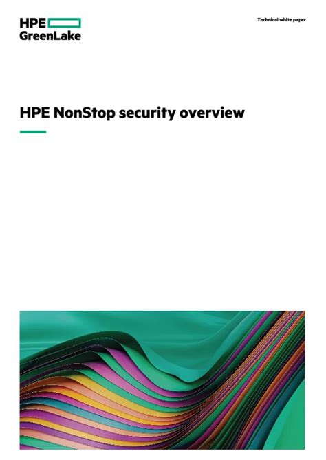 Hpe Nonstop Security Overview Technical White Paper