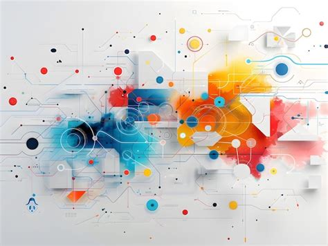 Abstract Digital Artwork Featuring Geometric Shapes And Lines Premium Ai Generated Image