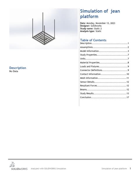 Platform Static Stress Analysis Pdf Density Strength Of Materials