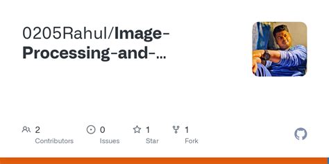 github 0205rahul image processing and detection