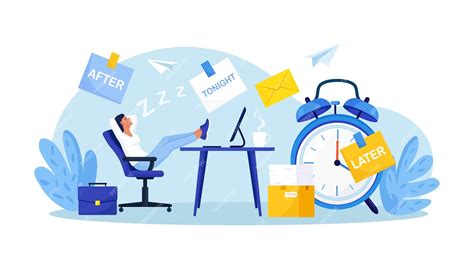 Premium Vector Procrastination Or Project Deadline Lazy Business Woman Sitting With His Legs