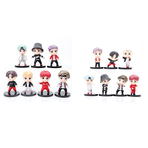 7pcsset Bt21 Bangtan Boys Tiny Tan Figurine Cute Cartoon Model Fan
