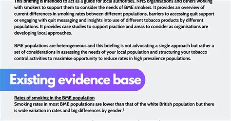 Evidence Into Practice Supporting Black And Minority Ethnic Bme Populations Ash