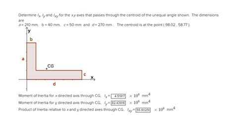 Solved Determine Lx Ly And Lxy For The Xy Axes That Passes Chegg Com