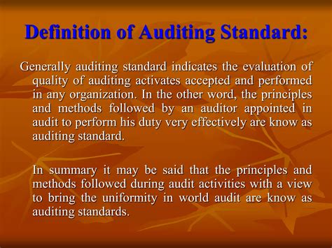 Auditing Standard And Practice Ppt