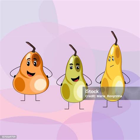 Ilustrasi Vektor Pir Lucu Ilustrasi Stok Unduh Gambar Sekarang Buah