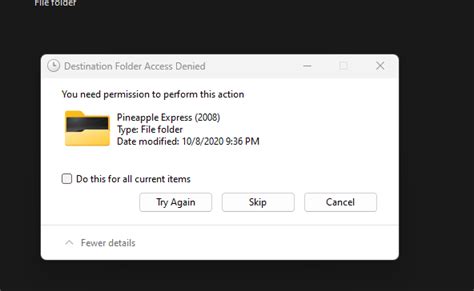 Random Error Destination Folder Access Denied But I Have Access