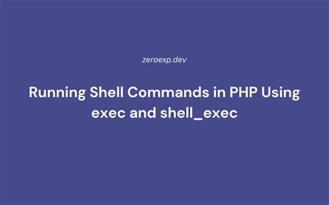 Running Shell Commands In Php Using Exec And Shellexec Zeroexpdev