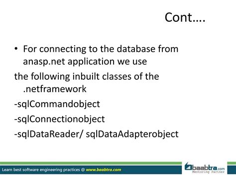 Database Connectivity In