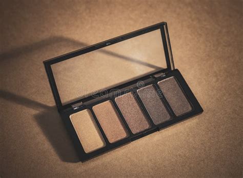 One Nude Eyeshadow Palette On Brown Stock Image Image Of Skin