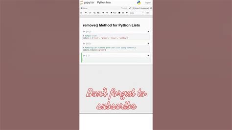 4 Remove Method For Python Lists Youtube