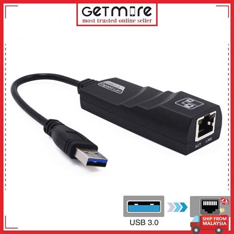 Getmore Usb 30 To 1000 Mbps Gigabit Rj45 Ethernet Lan Network Adapter For Pc Mac Ethernet Cable