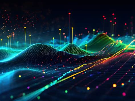 Dynamic Graph With Fluctuating Data Points In Vibrant Colors Stock
