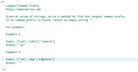 Find Longest Common Prefix In An Array Of Strings