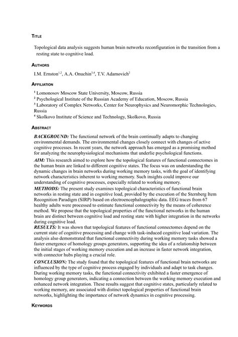 Pdf Topological Data Analysis Suggests Human Brain Networks