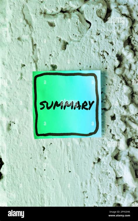 Handwriting Text Summary Internet Concept Brief Statement Abstract Synopsis Concise Abbreviated