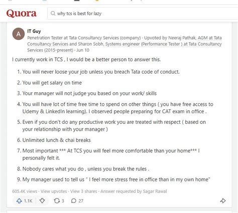 tcs tcsjobs tcshiring tcsdigital quoteoftheday quora vishal verma