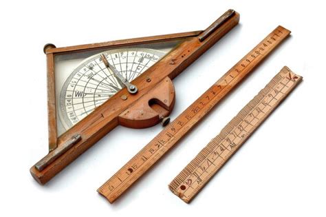 Vintage Mathematical Tools With Protractor And Compass Premium Ai Generated Image
