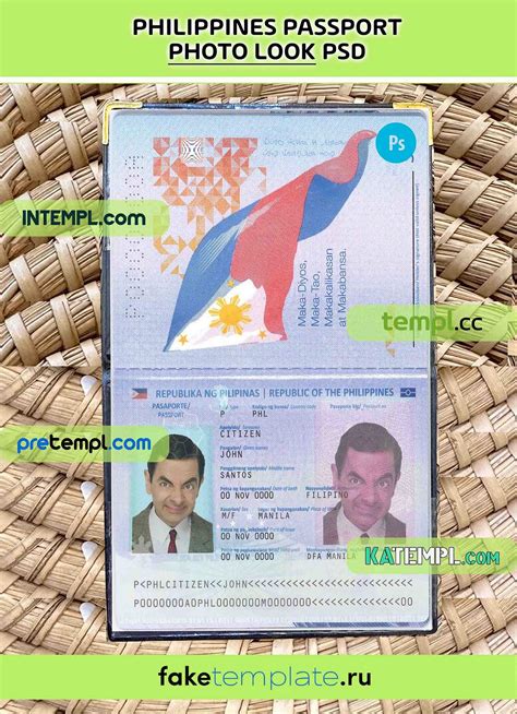 Philippines Passport Psd Download Scan And Photo Look Templates 2 In 1 By Intempl Medium