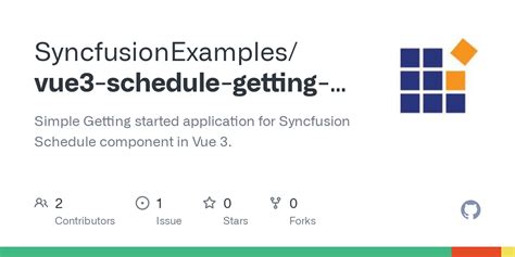 Github Syncfusionexamplesvue3 Schedule Getting Started Simple Getting Started Application