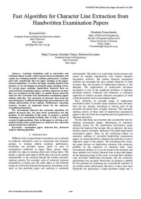 Pdf Fast Algorithm For Character Line Extraction From Handwritten